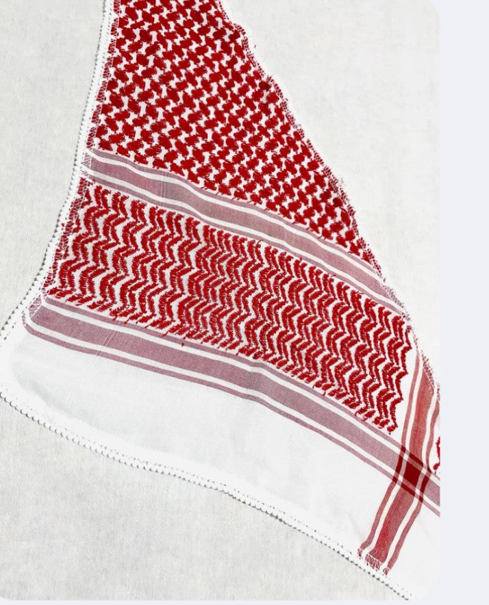 Red Keffiyeh Bandana Scarf, Palestine Arafat Kuffyieh Mask, Tie kofyah ...